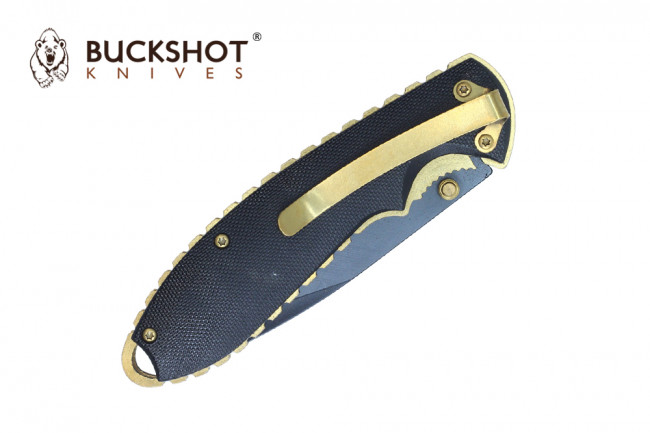 Buckshot 8" Gold Deer Buck Hunter Folding Knife - Giri Martial Arts ...
