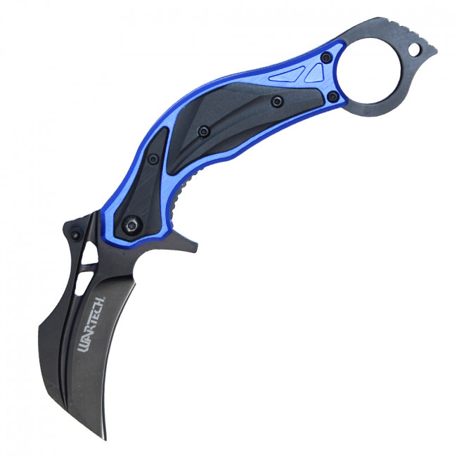Wartech 7″ Blue Tactical Karambit Folding Knife - Giri Martial Arts ...