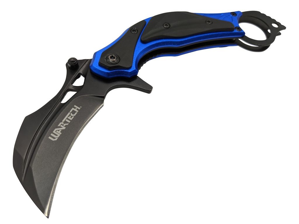 Wartech 7″ Blue Tactical Karambit Folding Knife - Giri Martial Arts ...