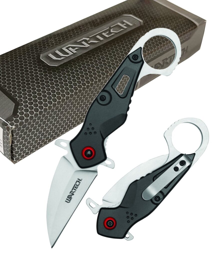 Wartech 7″ Folding Black Karambit Knife - Giri Martial Arts Supplies