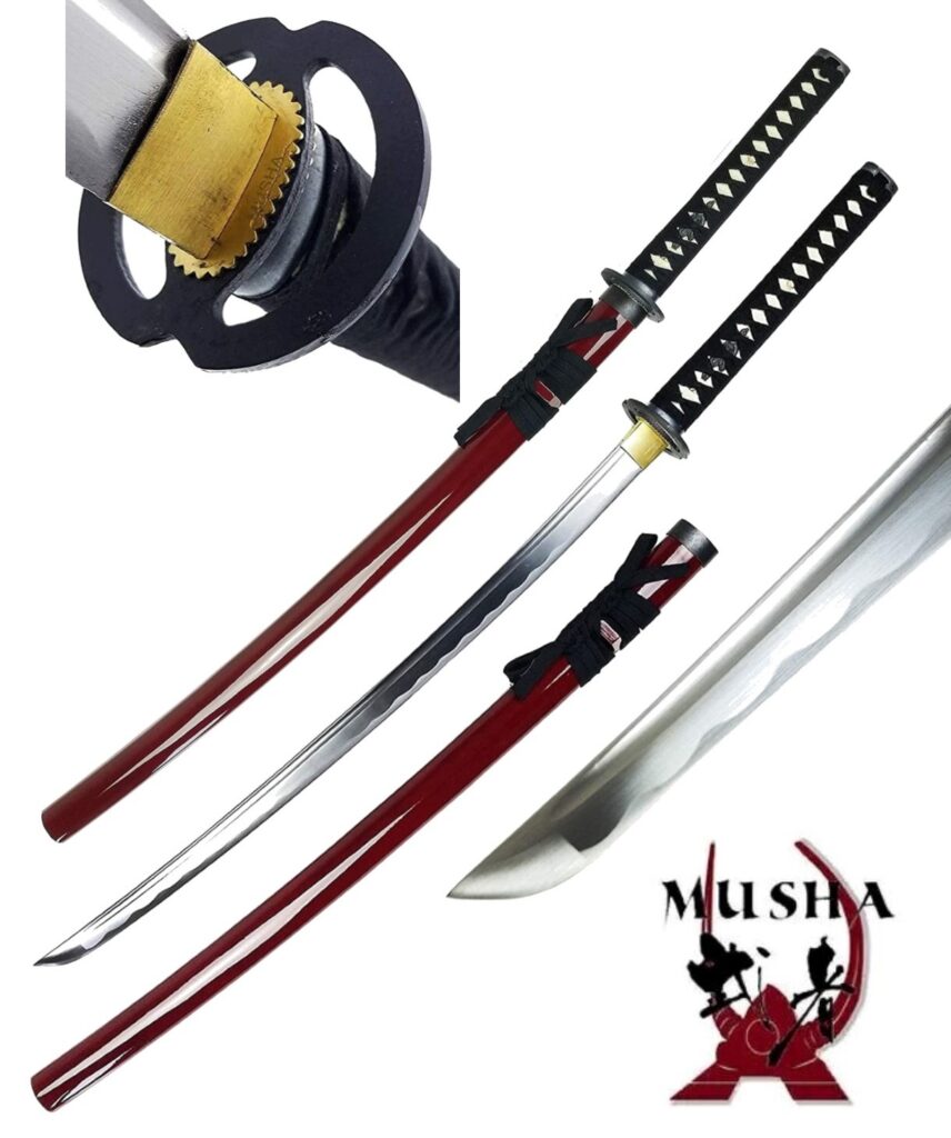 41″ Musha Burgundy 'Five Rings' Samurai Sword - Giri Martial Arts Supplies