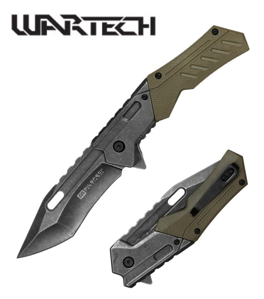 Milspec Tactical 8 1/4" Green Pocket Knife - Giri Martial Arts Supplies