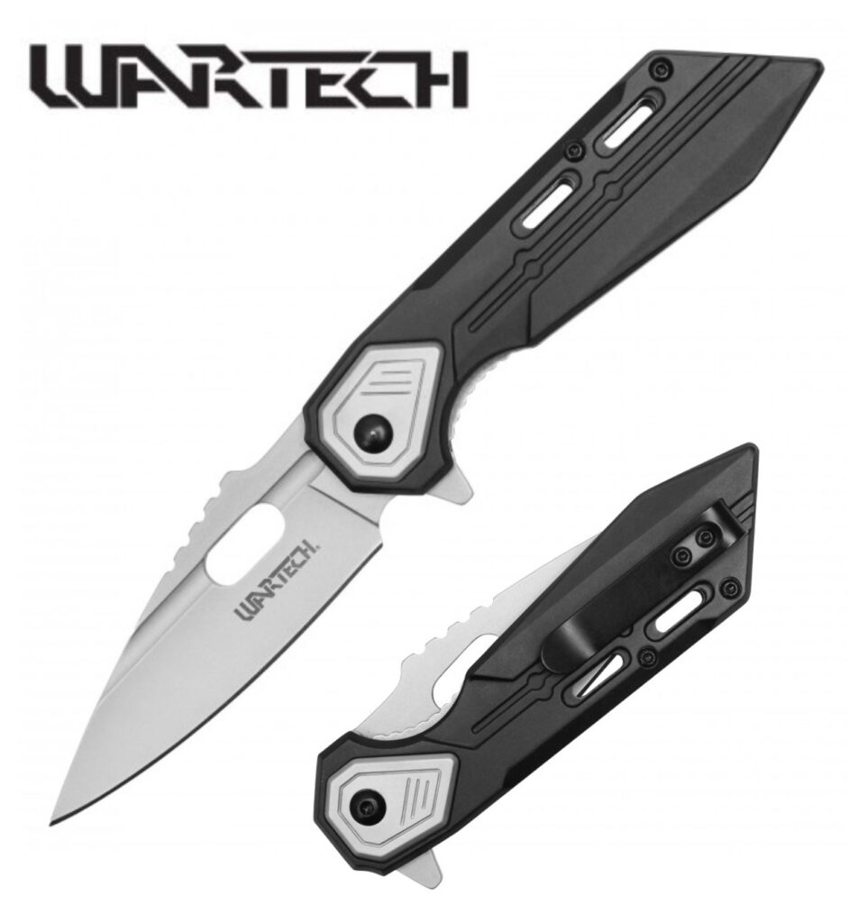 Wartech 8" Grey & Silver Folding Knife - Giri Martial Arts Supplies