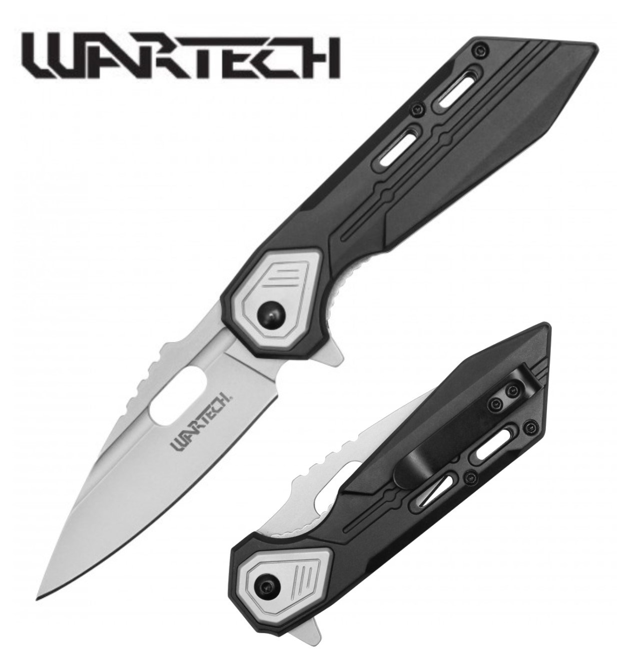 Wartech 8" Grey & Silver Folding Knife - Giri Martial Arts Supplies