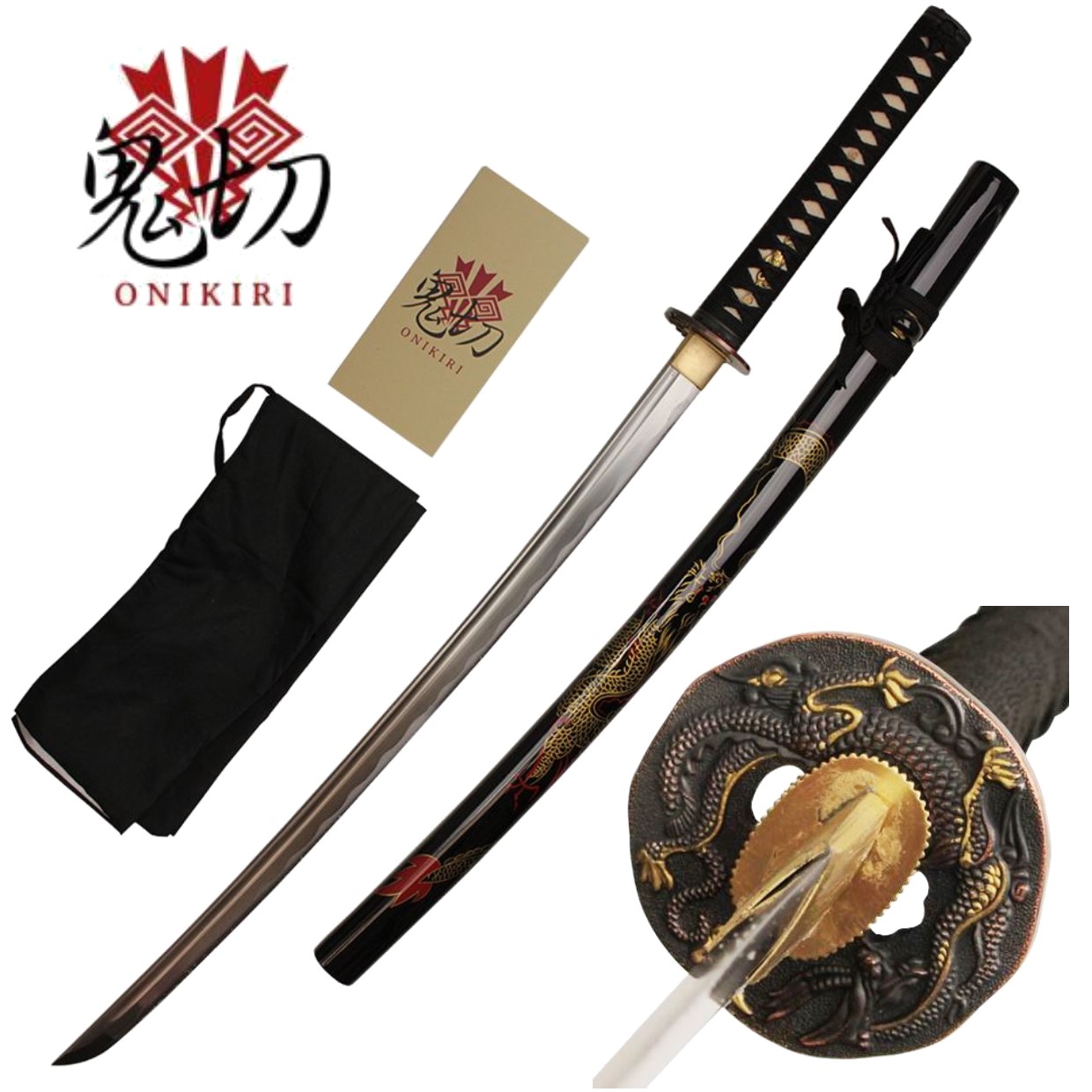 Onikiri 41″ Hand Forged Dragon Design Samurai Sword - Giri Martial Arts ...
