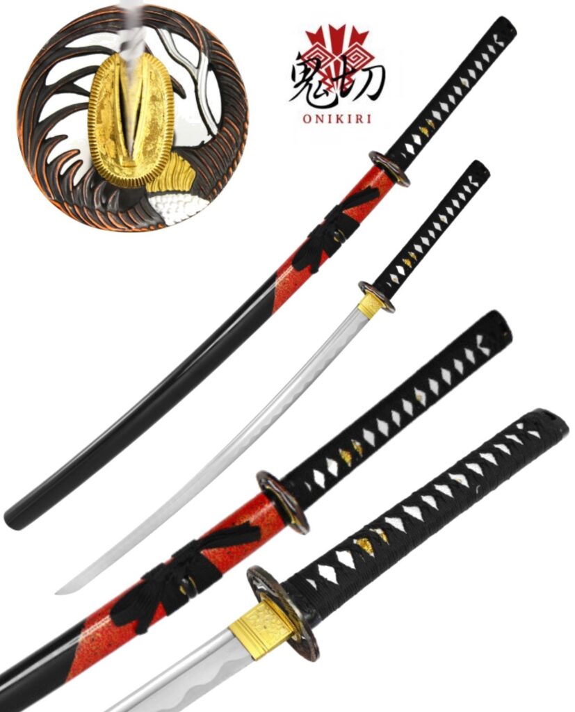 Onikiri 40″ Hand Forged Curled Phoenix Tsuba Samurai Sword - Giri ...