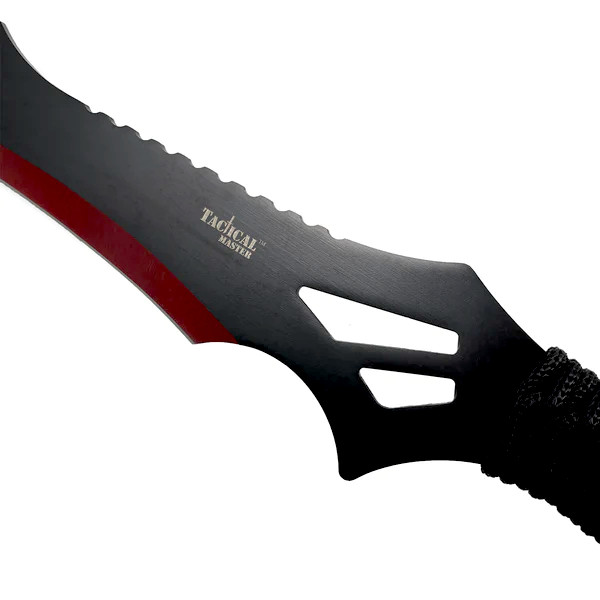 Tactical Master 26" Red Machete & Throwing Knife Set - Giri Martial ...