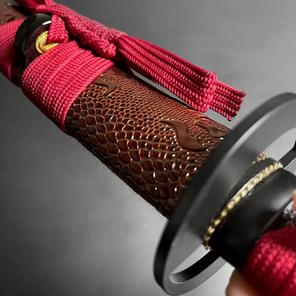 41″ Musha Hand Forged Burgundy Dragon Scale Samurai Sword - Giri ...