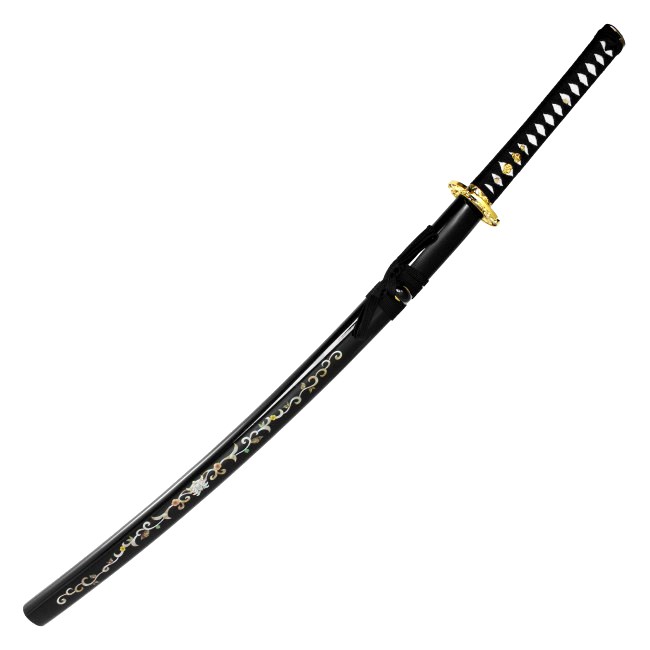 Onikiri 40″ Hand Forged Gold Dragon Tsuba Samurai Sword - Giri Martial ...