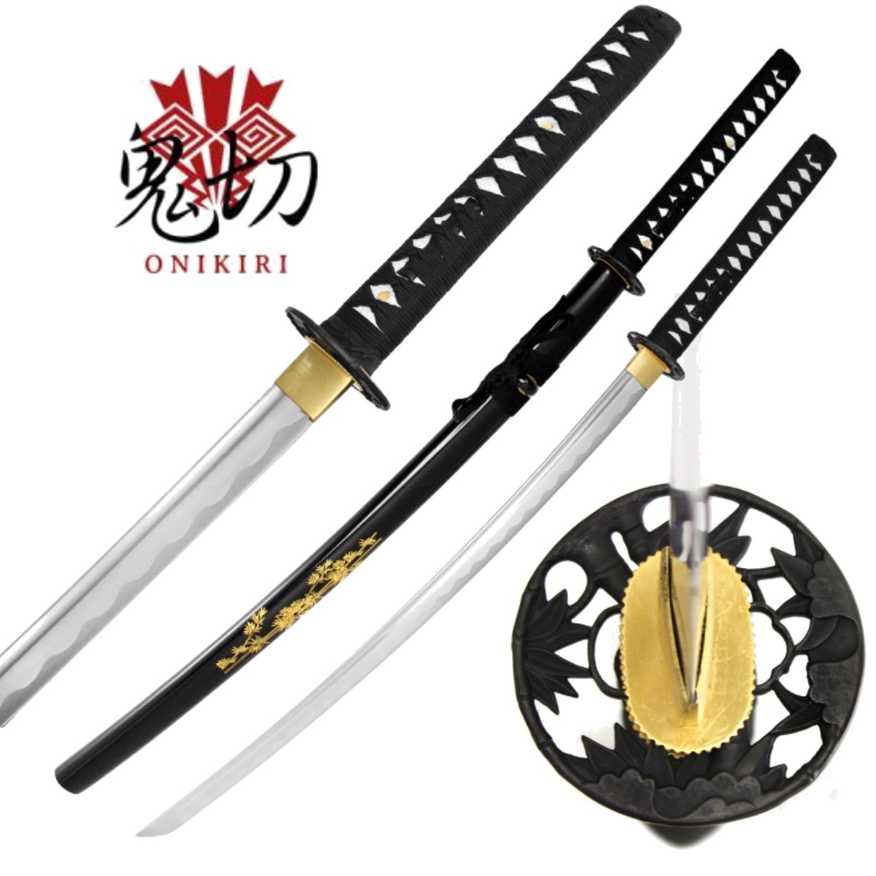 Onikiri 40″ Hand Forged Golden Bamboo Tree Samurai Sword - Giri Martial ...