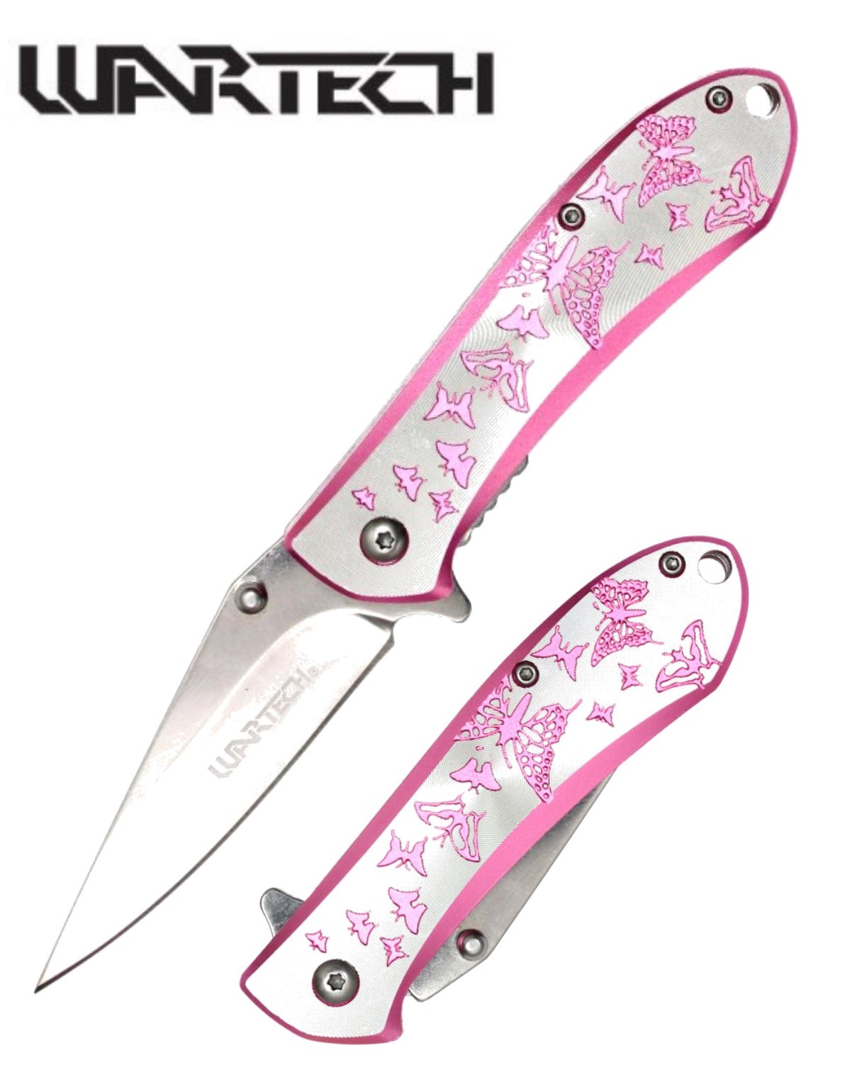 Wartech Pink Butterfly Folding Knife 7″ - Giri Martial Arts Supplies